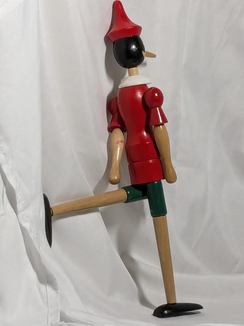 Vintage Large Wooden Pinocchio Toy Figure Jointed/moves, 15.5 Tall - Etsy