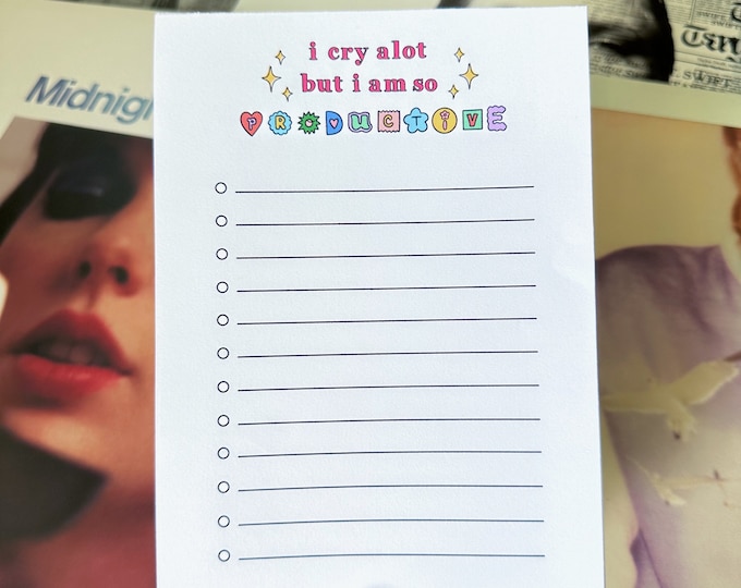 I Cry Alot but I Am so Productive Notepad | Taylor Swift Notepad | to ...
