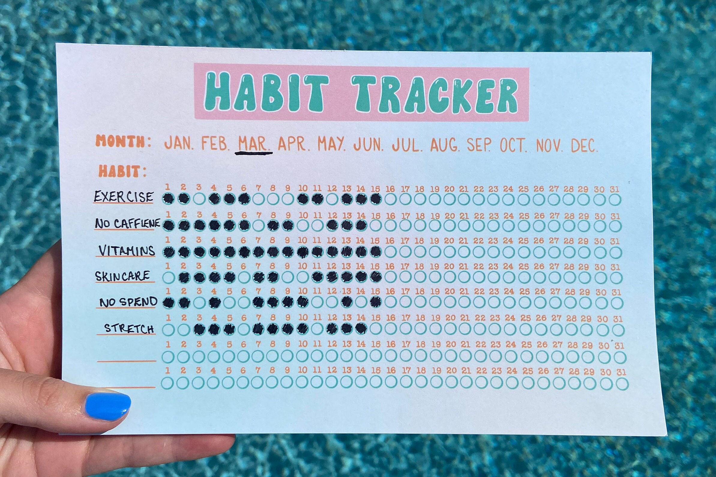 Daily Habit Tracker Monthly Notepad | Organization | Stationary ...