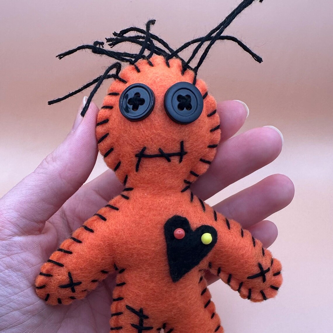 Voodoo Doll Plush, Halloween Decor, Felt Doll, Voodoo, Hoodoo, Poppet ...