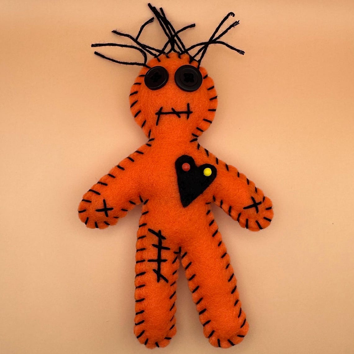 Voodoo Doll Plush, Halloween Decor, Felt Doll, Voodoo, Hoodoo, Poppet ...
