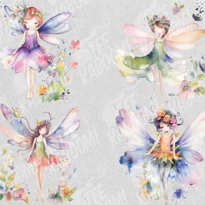 Watercolor Fairies Clipart Fairy Clipart Floral Fairy Watercolor ...