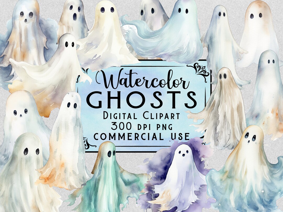 Ghost Clipart Halloween Ghost Clipart Spooky Ghost PNG Bundle on ...