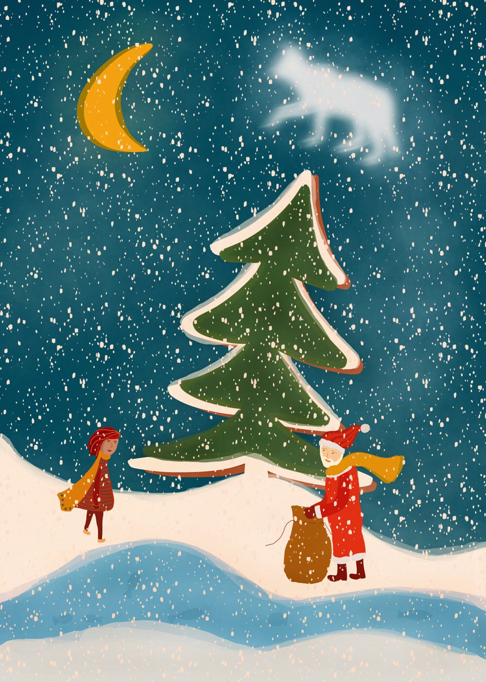 Christmas Card "little Red Riding Hood is on Holiday", Children's ...