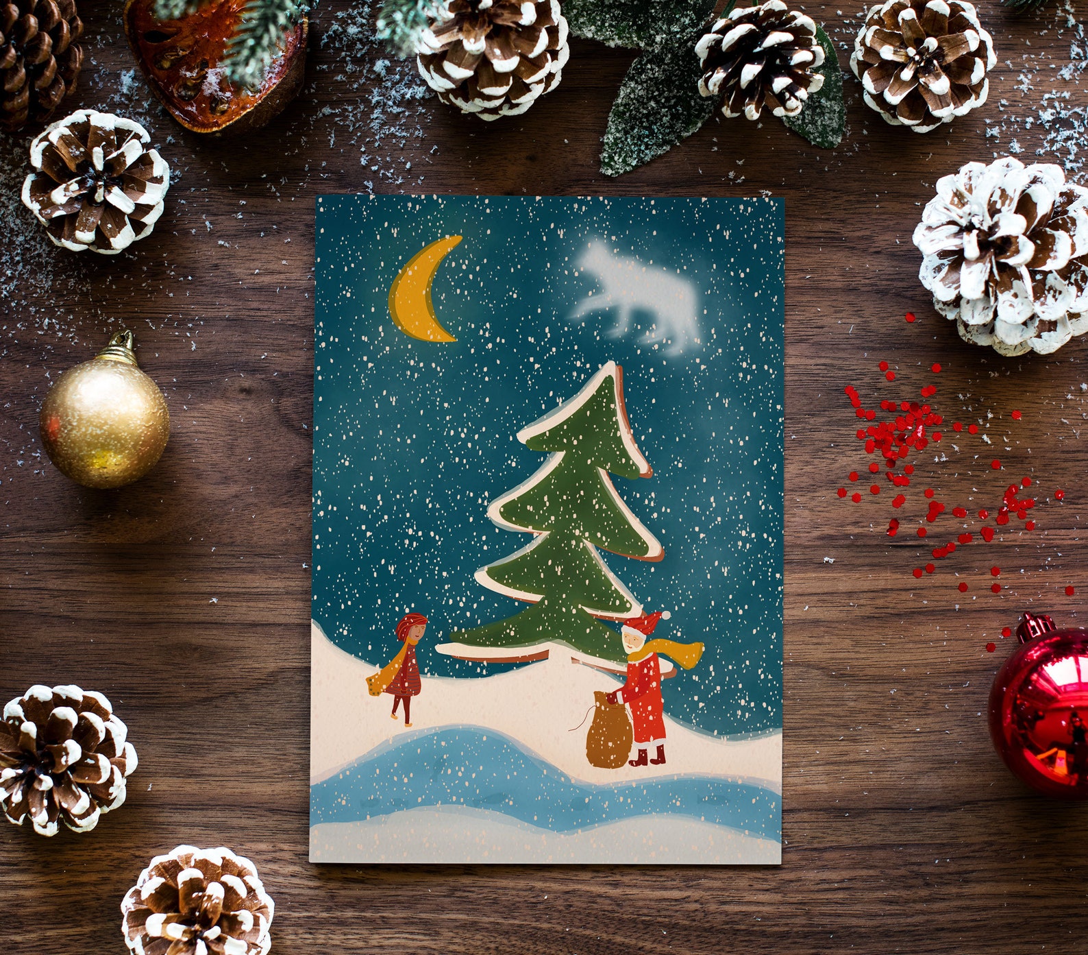 Christmas Card "little Red Riding Hood is on Holiday", Children's ...