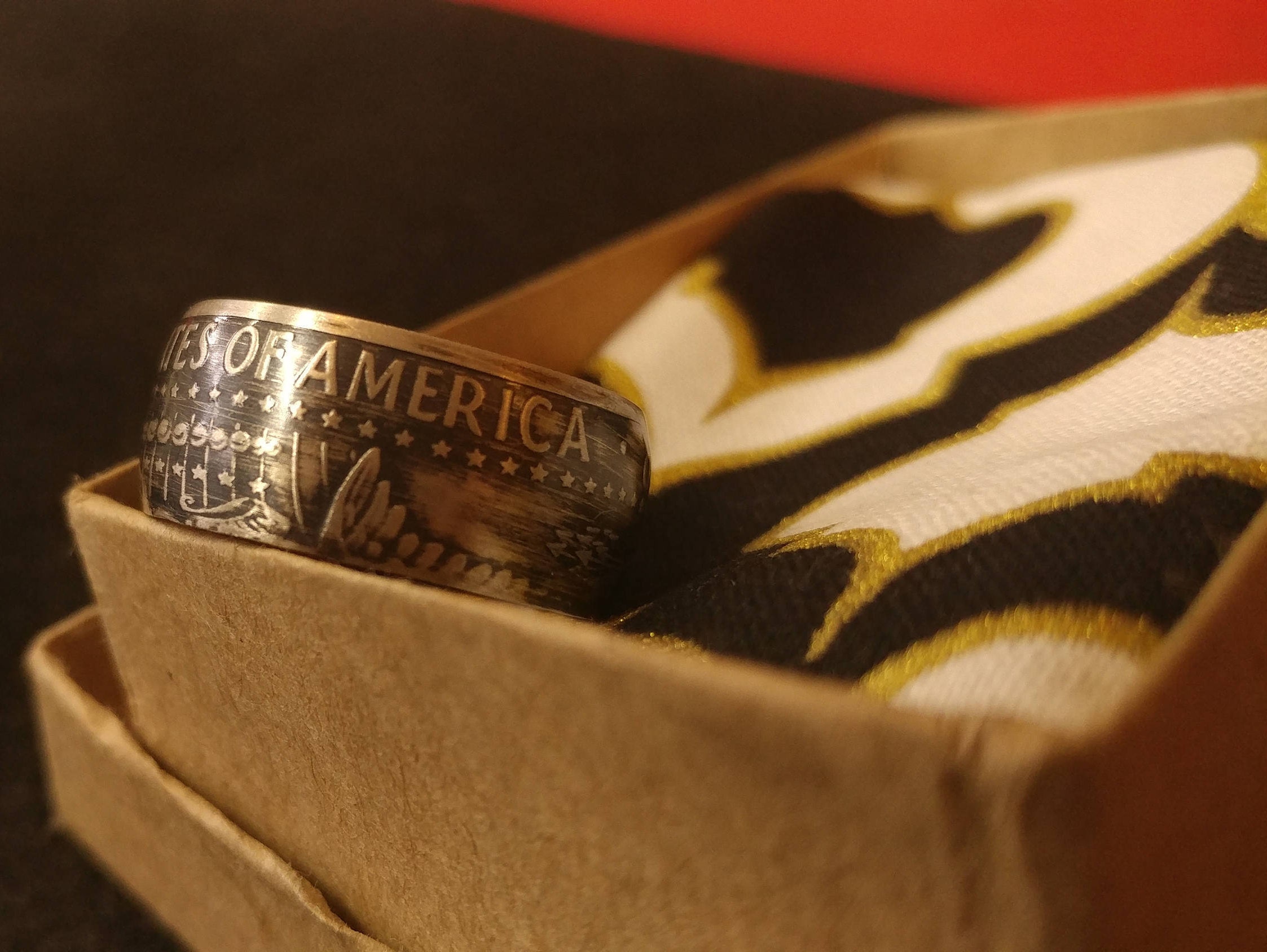 Kennedy Half Dollar Coin Ring, 90% Silver Kennedy Proof Set Half Dollar ...