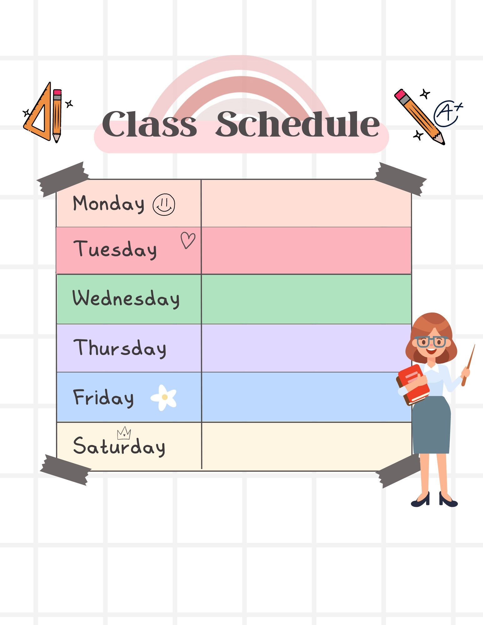 Educational School Schedule Poster - Learning School Schedules, Home ...