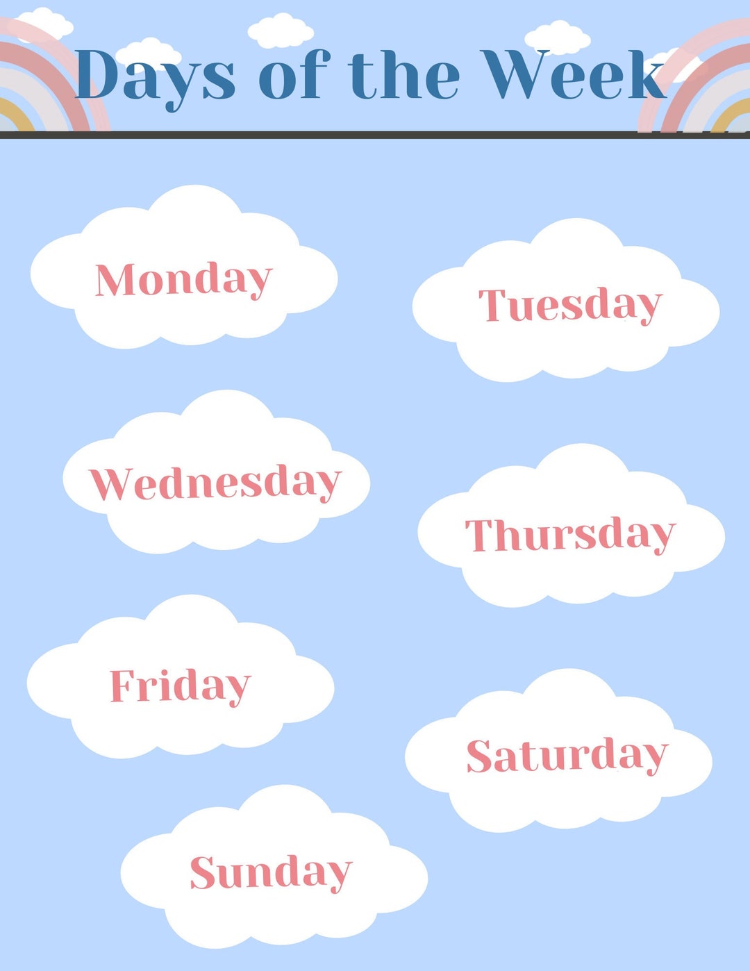 Educational Days of the Week Poster - Teaching Days, Learning the Week ...