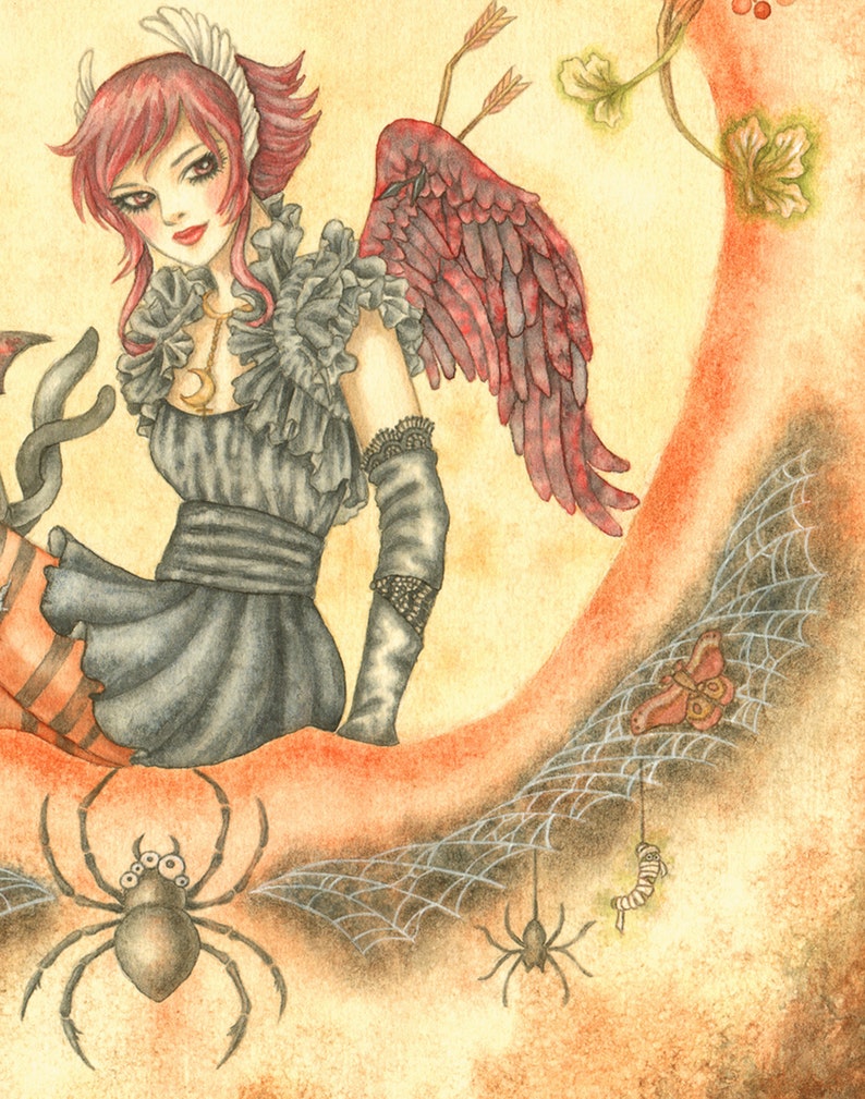 Veronica the Fallen Angel Original Fantasy Art Print - Etsy