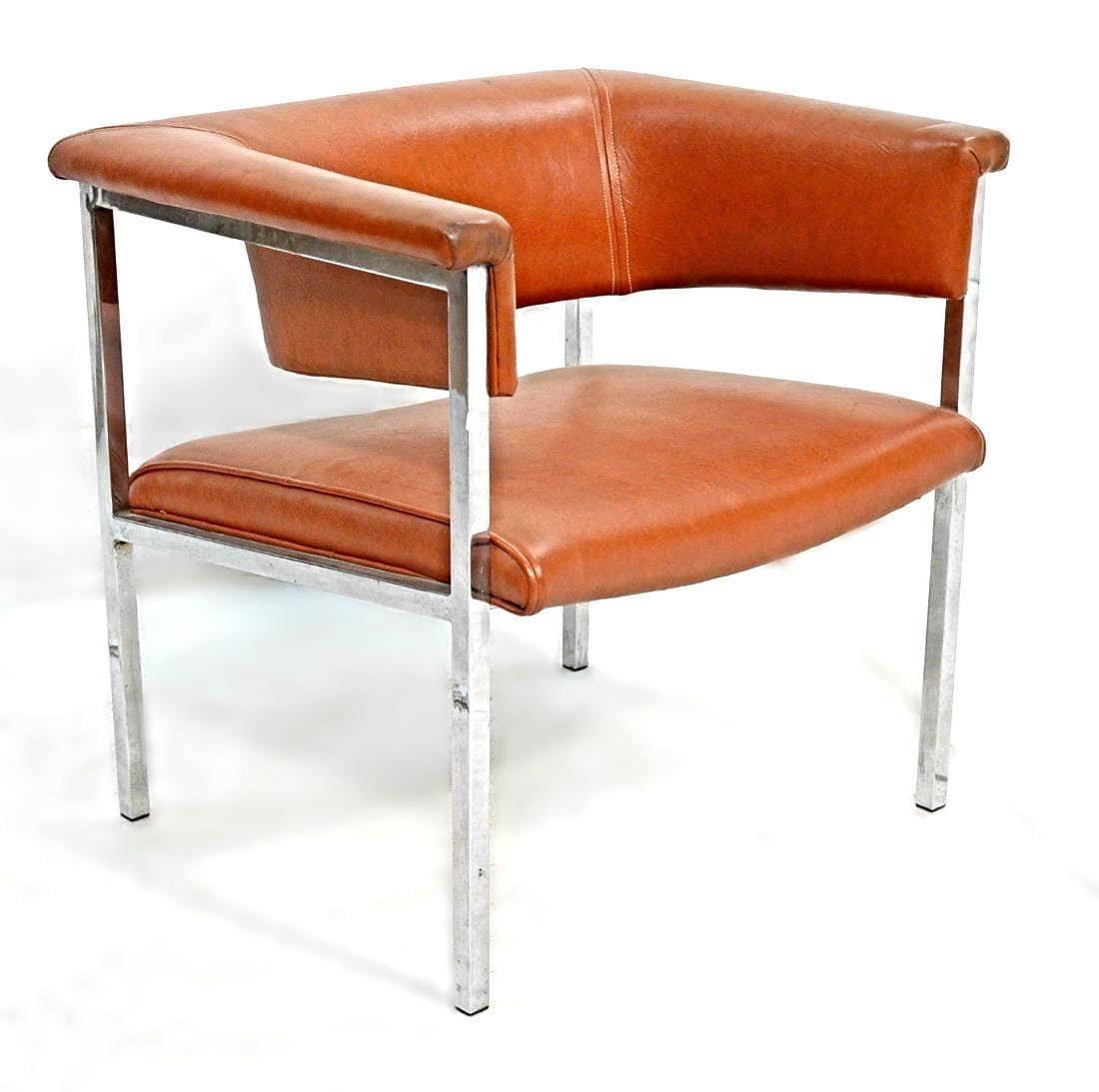 Modernist Vintage Orange Vinyl Chair – Design Swag