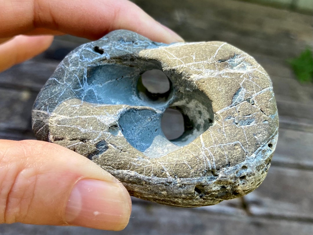 Double Hole Scooped Hagstone - Etsy