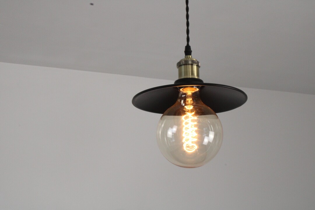 Single Pendant Light With Shade and Extra Large Edison Bulb - Etsy