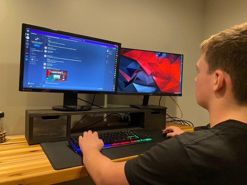 Double Computer Monitor Stand - Etsy