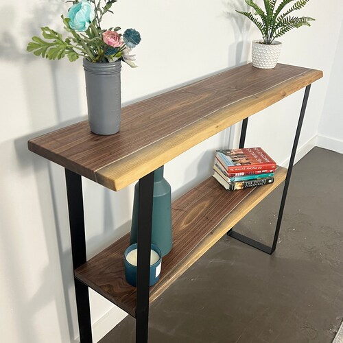 Live Edge Black Walnut Sofa Table - Etsy