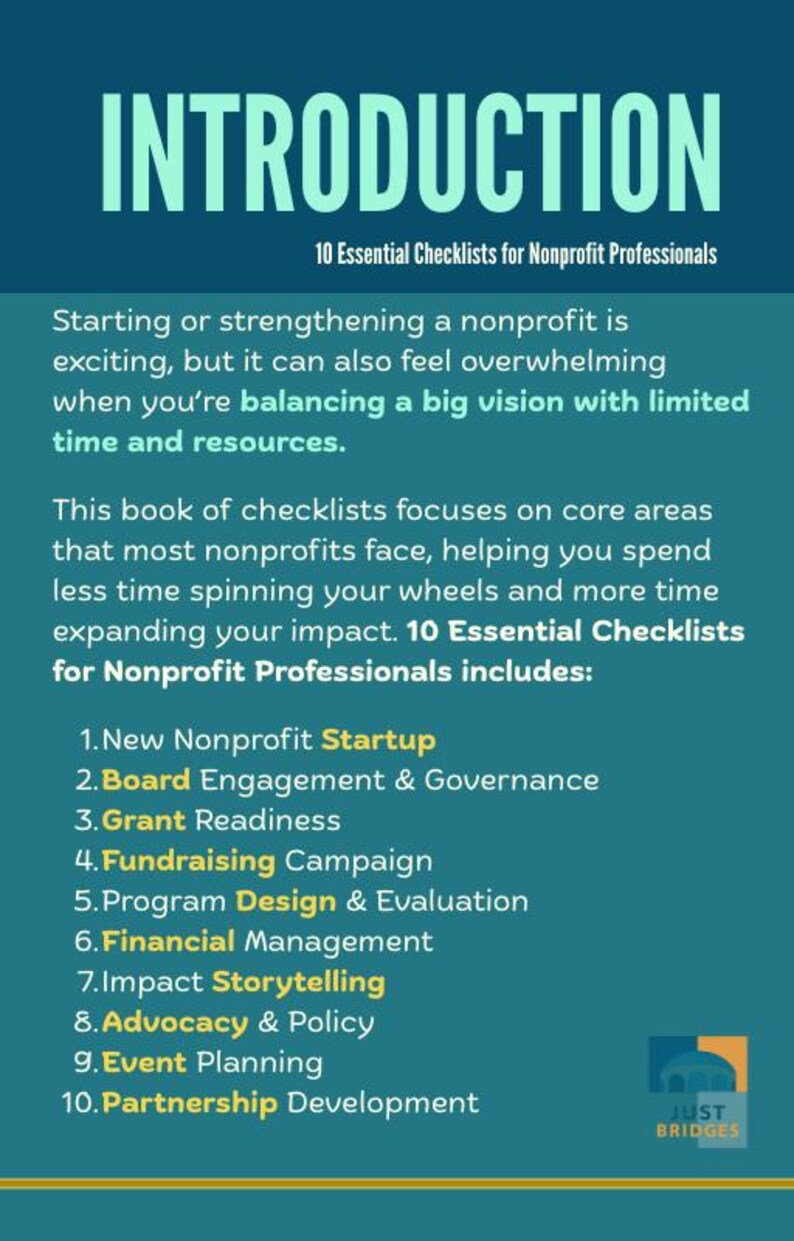 10 Essential Checklists for Nonprofits - Etsy