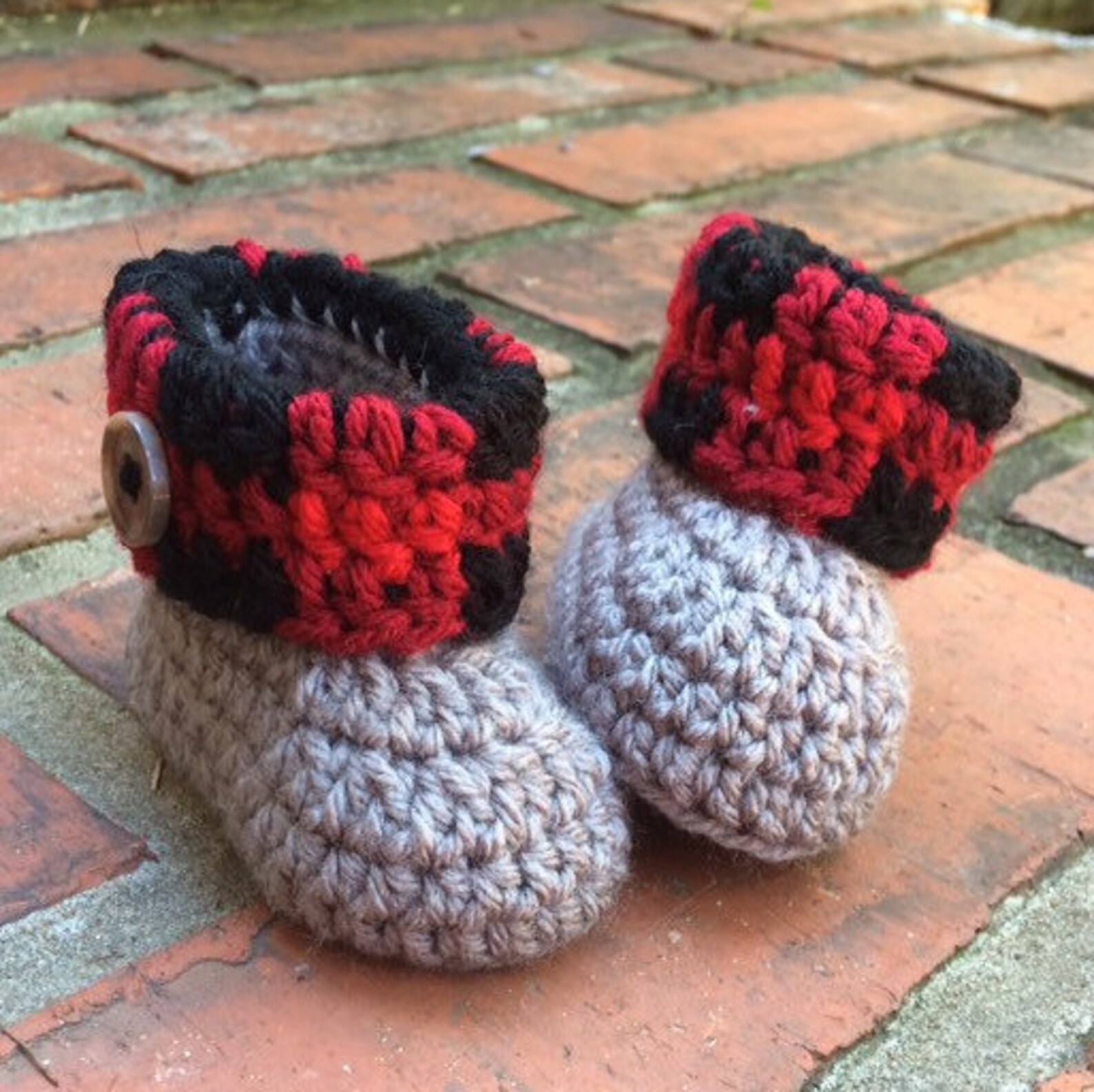 Crochet Plaid Baby Trapper Hat & Bootie Set Crochet Trapper - Etsy