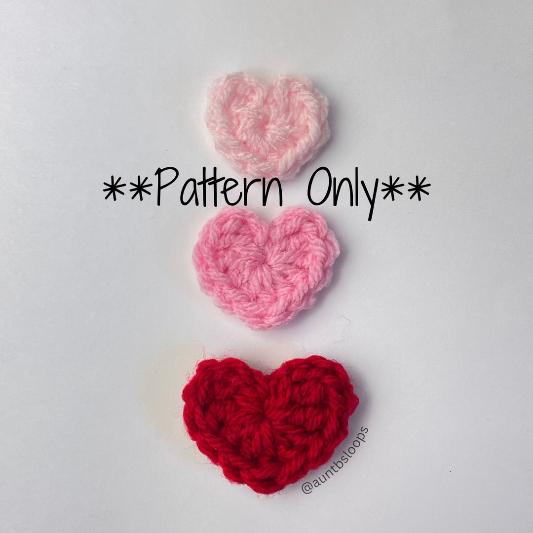 Mini Heart Crochet Pattern - DIGITAL Crochet Pattern PDF - Pattern Only ...