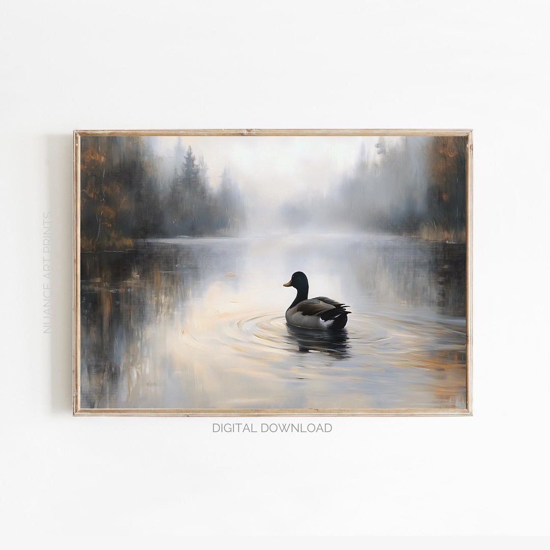 Duck on the Lake | Nature Wall Art, Digital Download, Rustic Home Decor ...