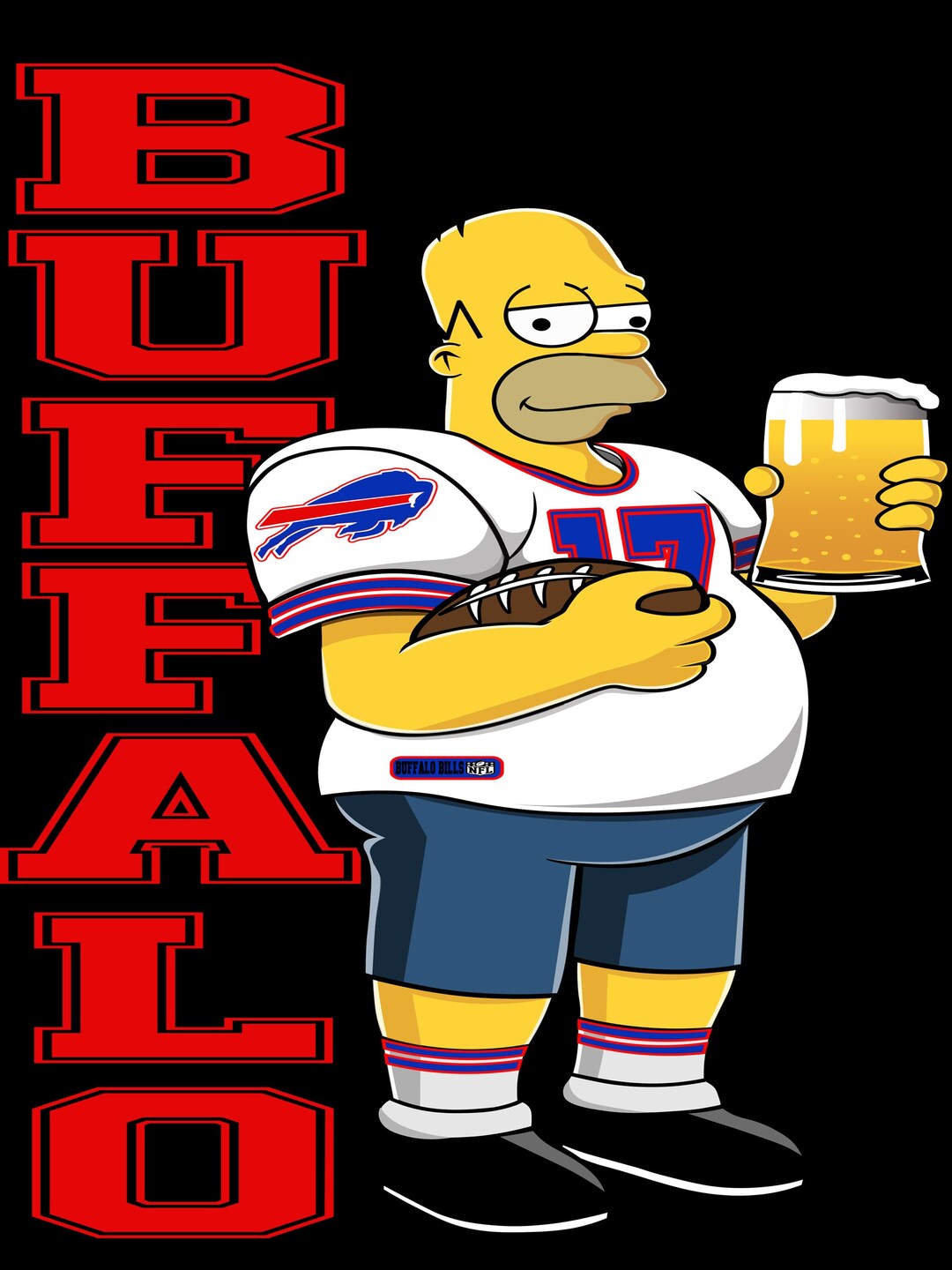 Buffalo Bills Homer Simpson Tee Shirt Design - Etsy