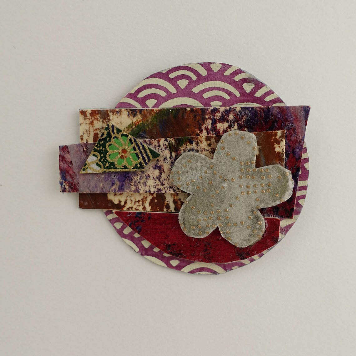 Collage Pin 5 Paper Art to Wear - Etsy