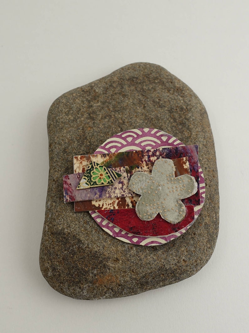 Collage Pin #5 Paper Art to Wear - Etsy