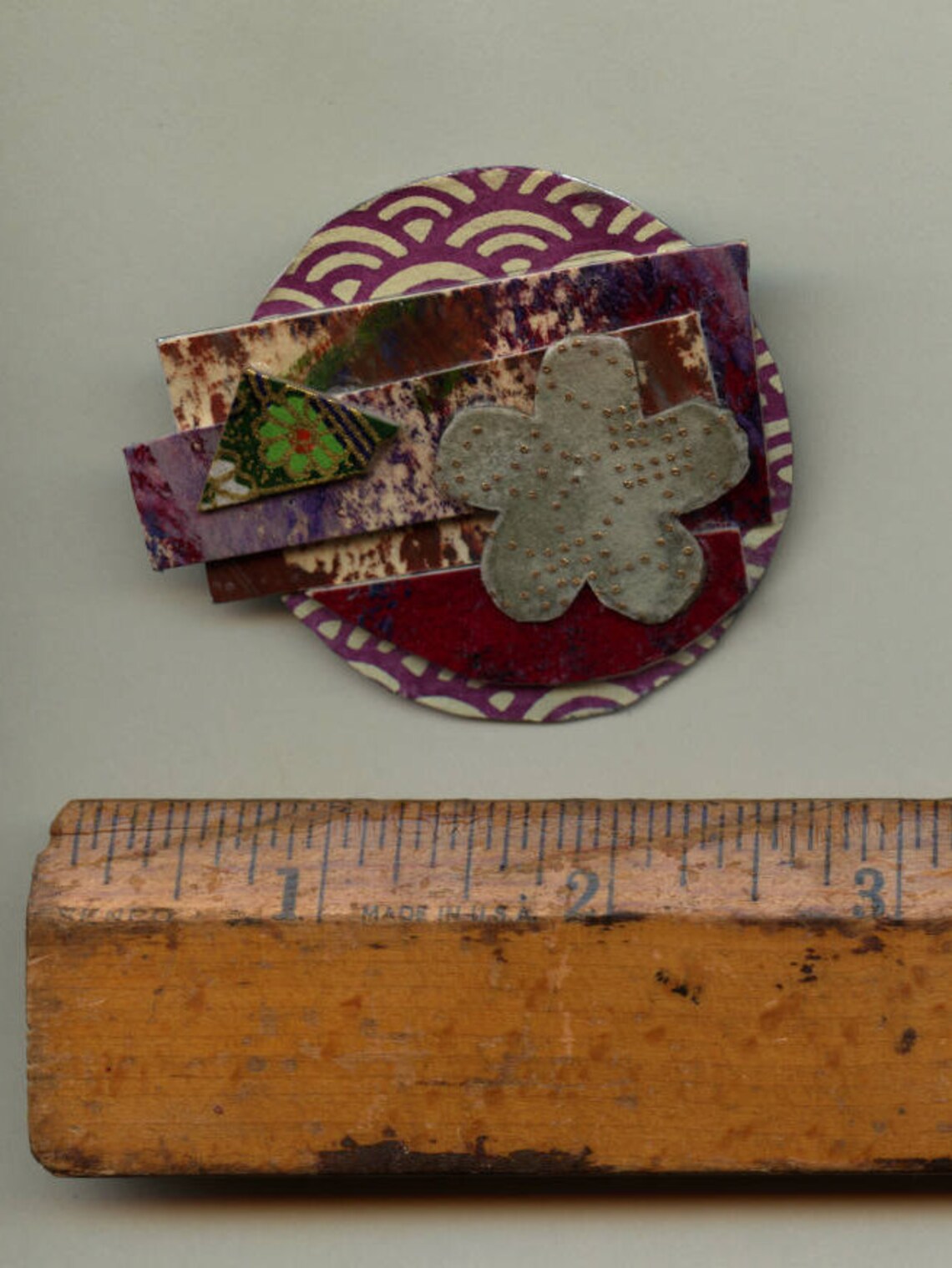 Collage Pin 5 Paper Art to Wear - Etsy