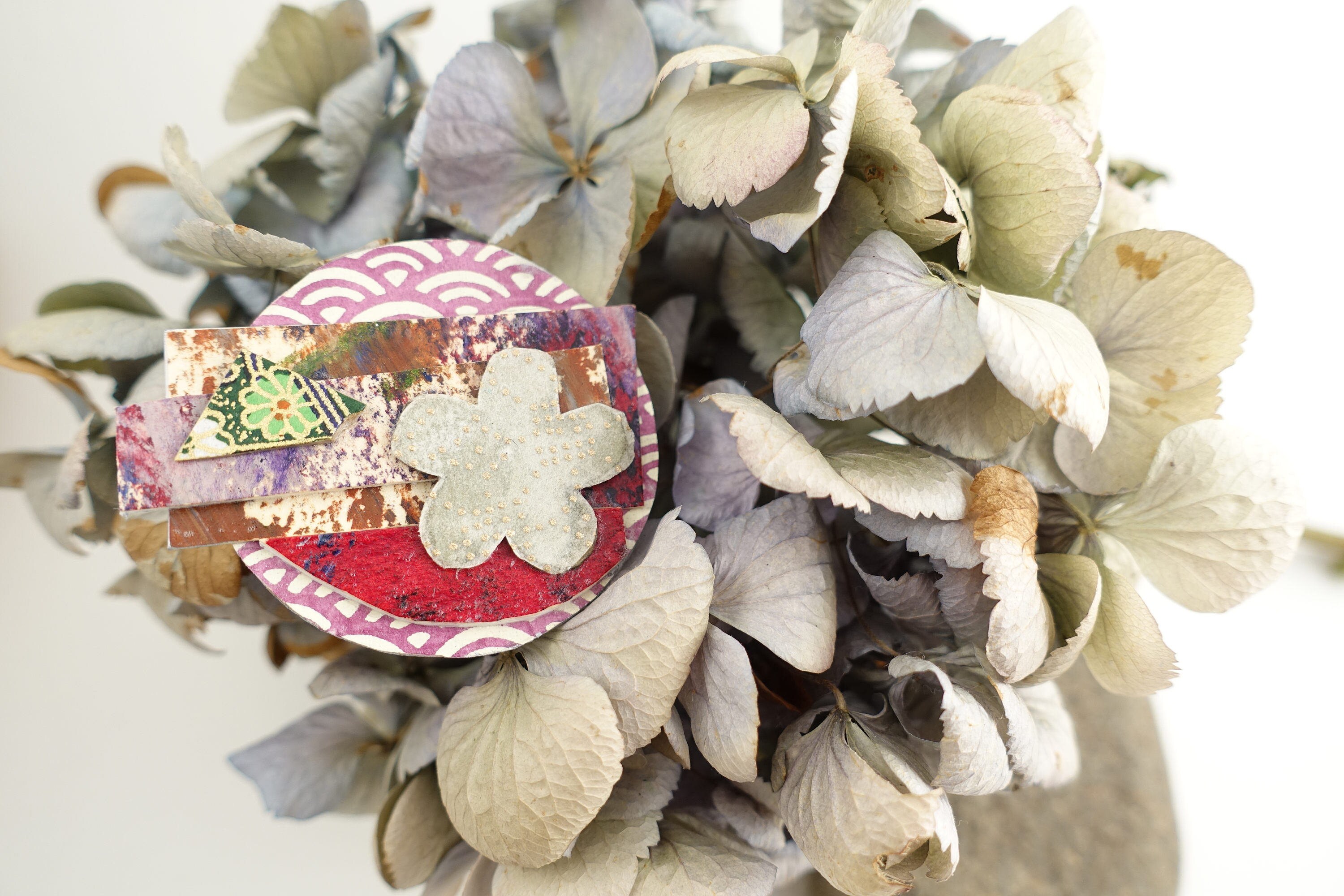 Collage Pin 5 Paper Art to Wear - Etsy