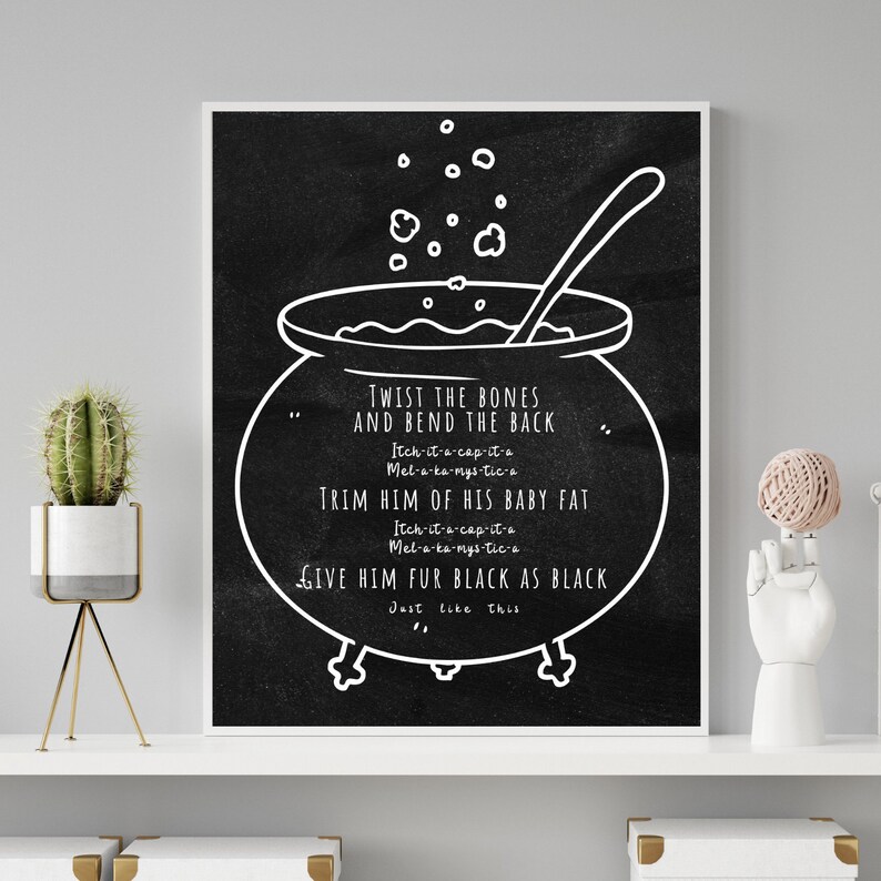 Halloween Chalkboard Print | Hocus Pocus Spell | Twist the Bones ...