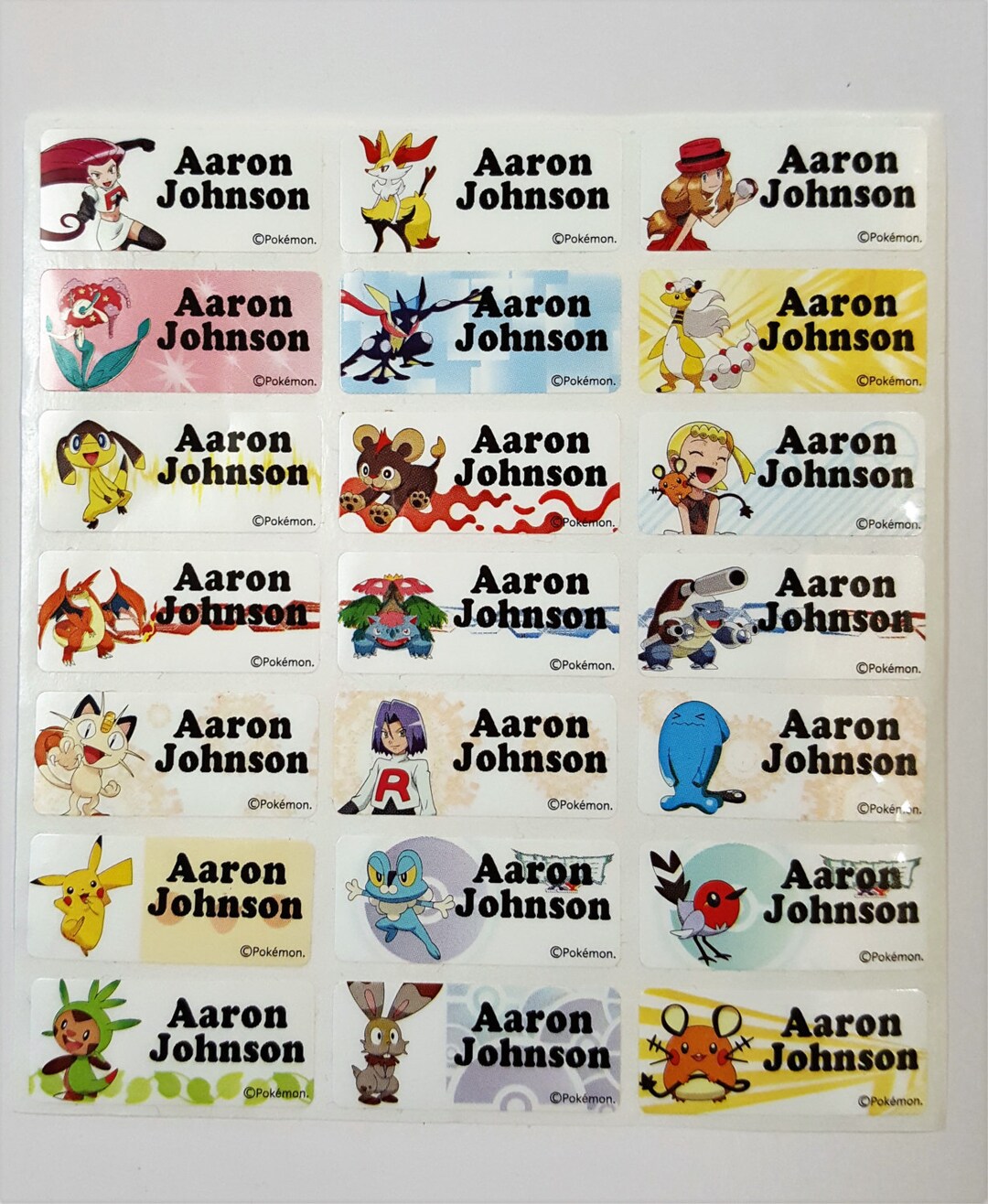 Pokemon Name Sticker, Name Tag, Name Label, Pokemon, Waterproof Sticker ...