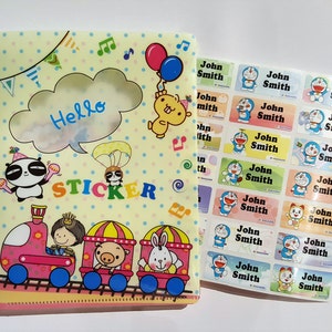Doraemon Name Sticker Doraemon Name Tag Name Label - Etsy