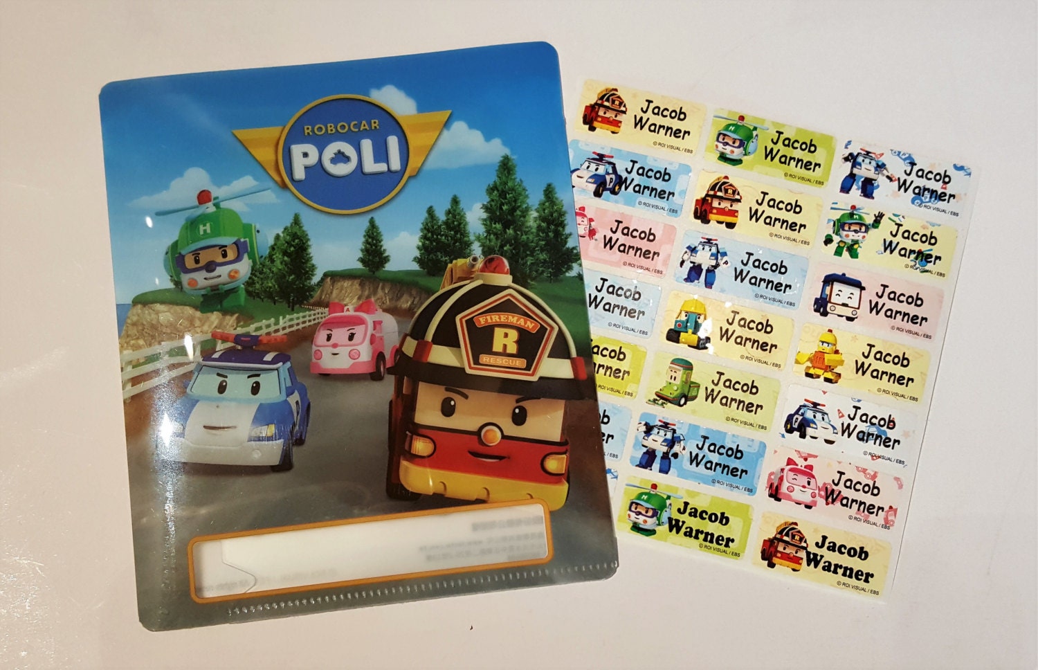 Poli Car Name Sticker, Poli Car, Name Tag, Name Label, Waterproof ...