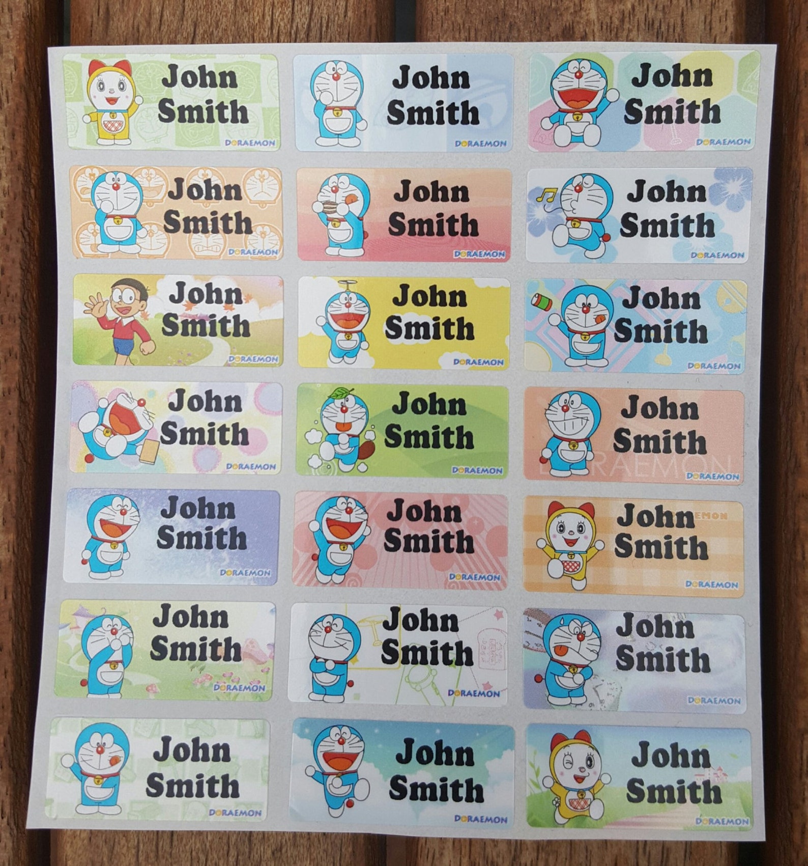 Doraemon Name Sticker Doraemon Name Tag Name Label - Etsy