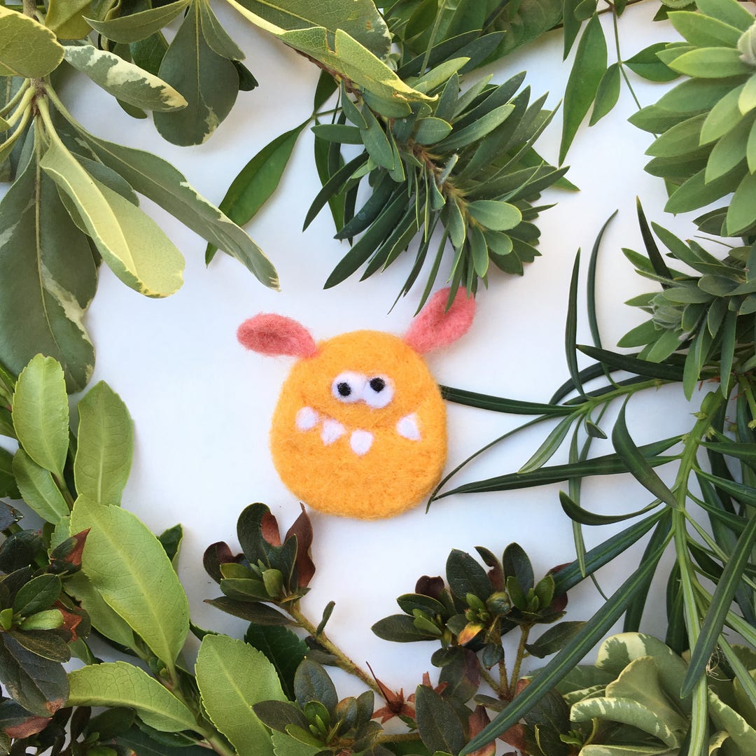Little Monster, Funny Brooch, Gift, Felted Brooch, Hand Felted Brooch ...