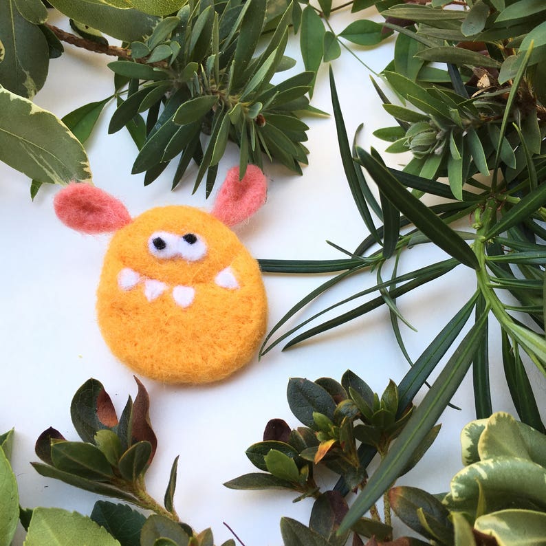 Little Monster, Funny Brooch, Gift, Felted Brooch, Hand Felted Brooch ...