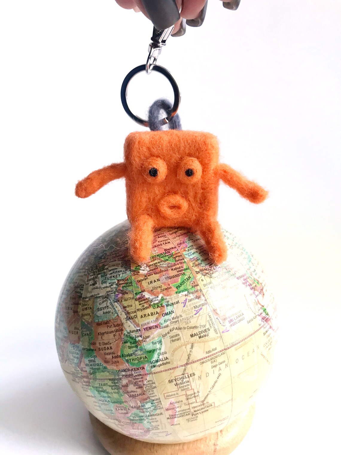 Happy Cube Keychainhandmade Keychain Giftfelted Toyhand - Etsy