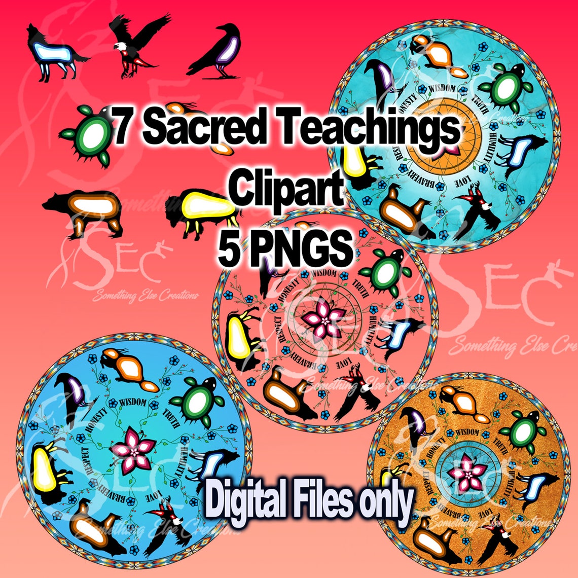7 Sacred Teachings Clipart - Indigenous - Etsy