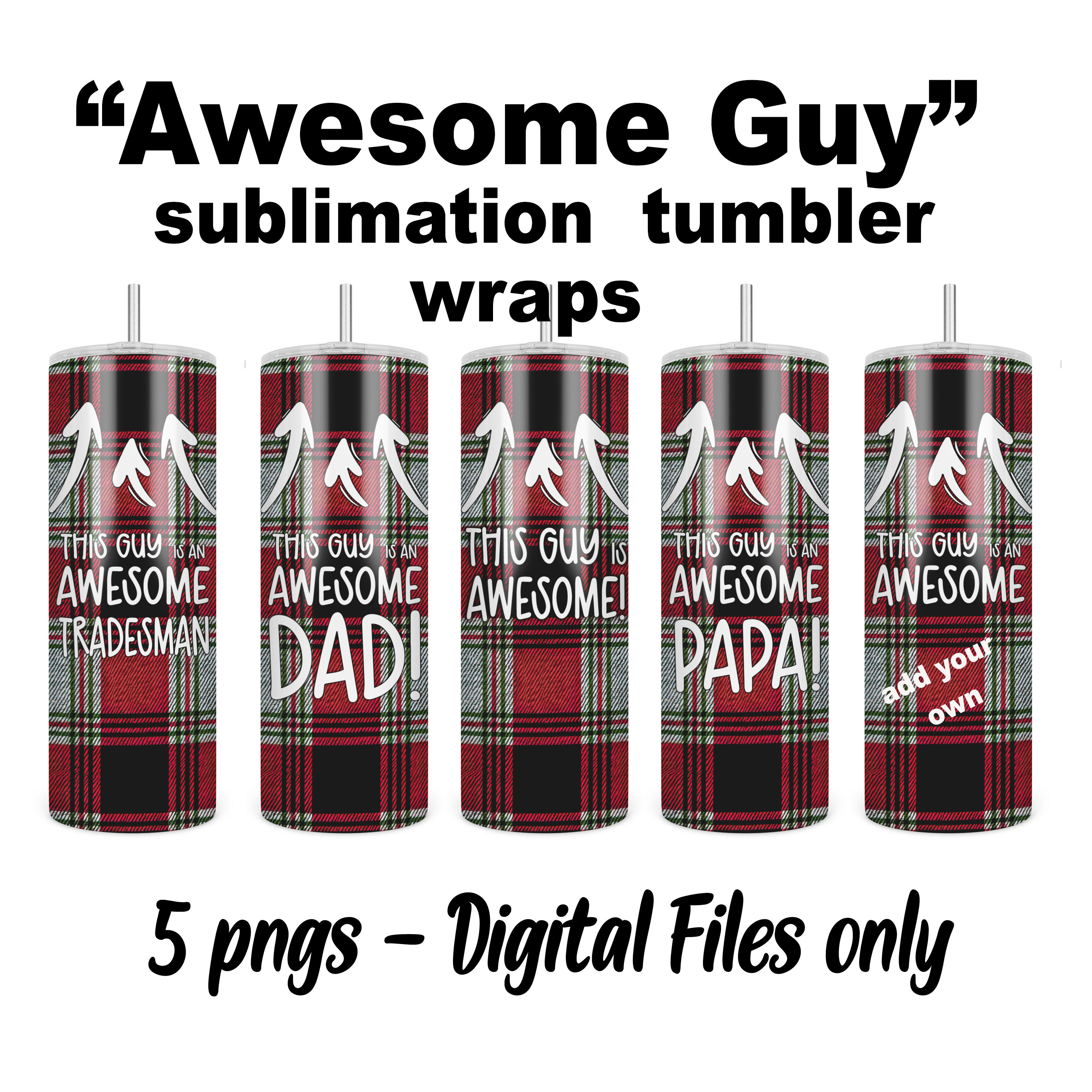 Awesome Guy Tumbler Wrap Set Sublimation 20 Oz - Etsy