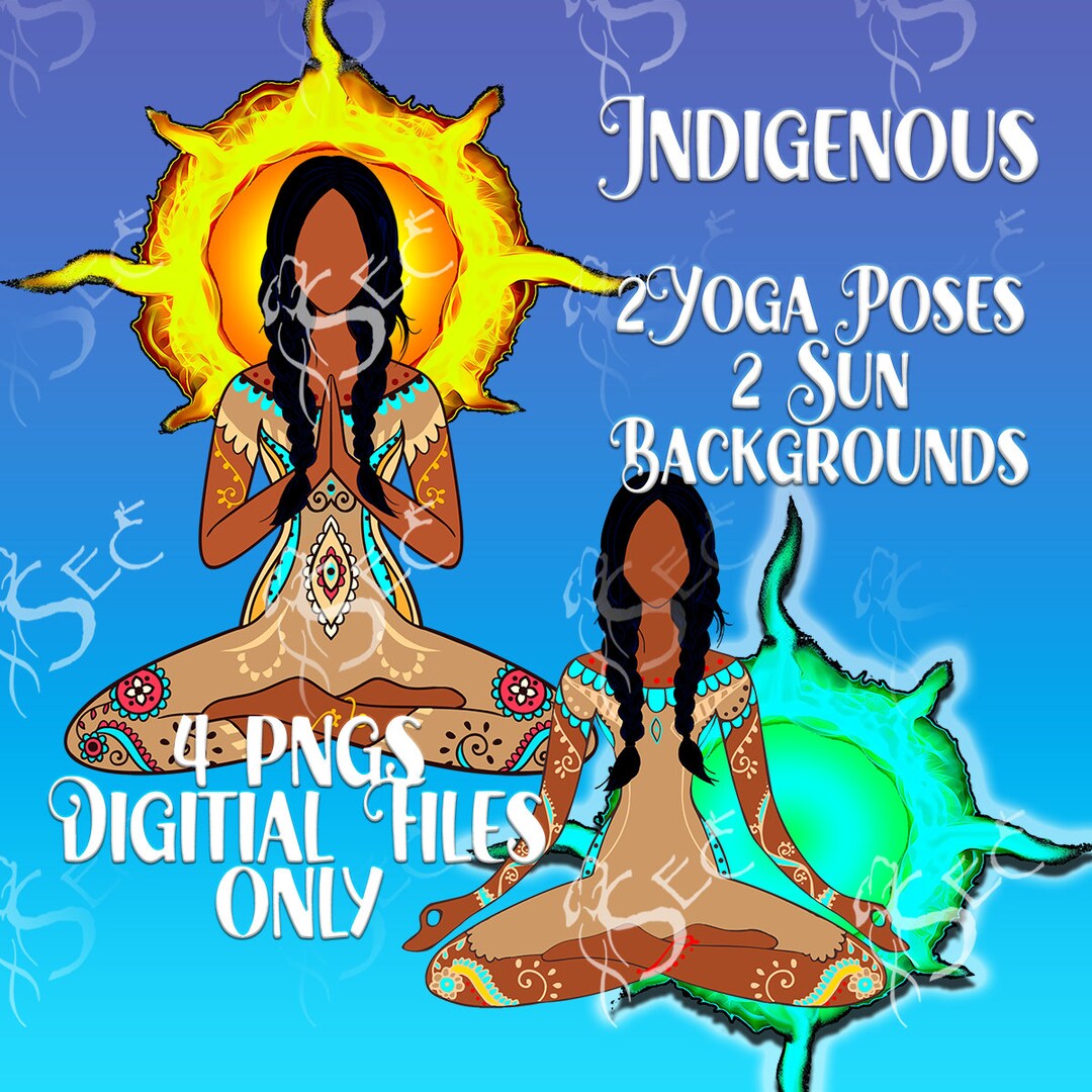 Indigenous Yoga Poses - Clipart - Transparent - Sublimation - Etsy