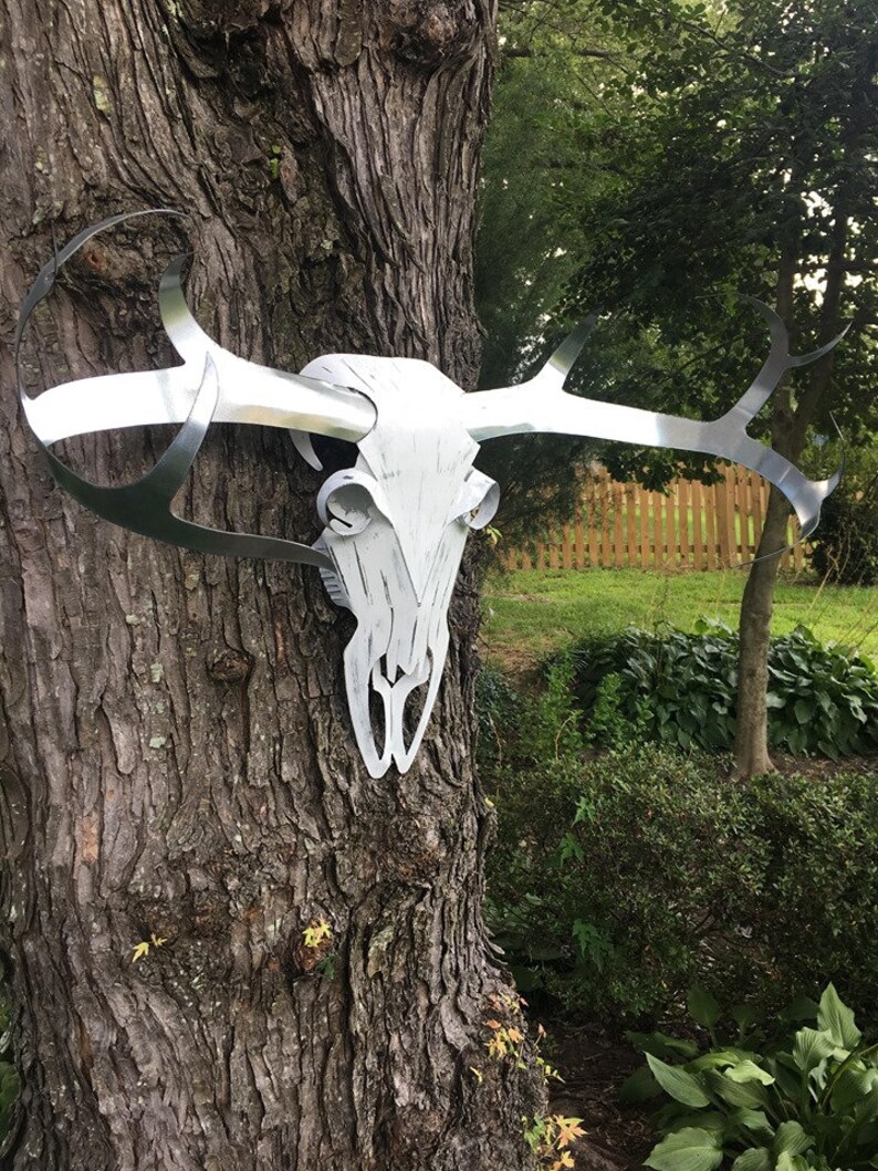 Steel Dear Skull (bone White) - Etsy