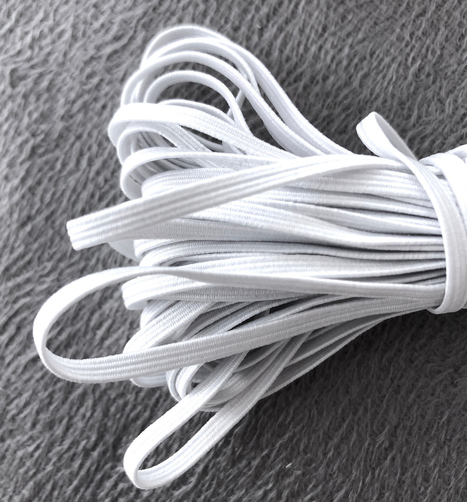 1/8 1/4 Inch Black or White Elastic Cord for Face Mask Ear - Etsy