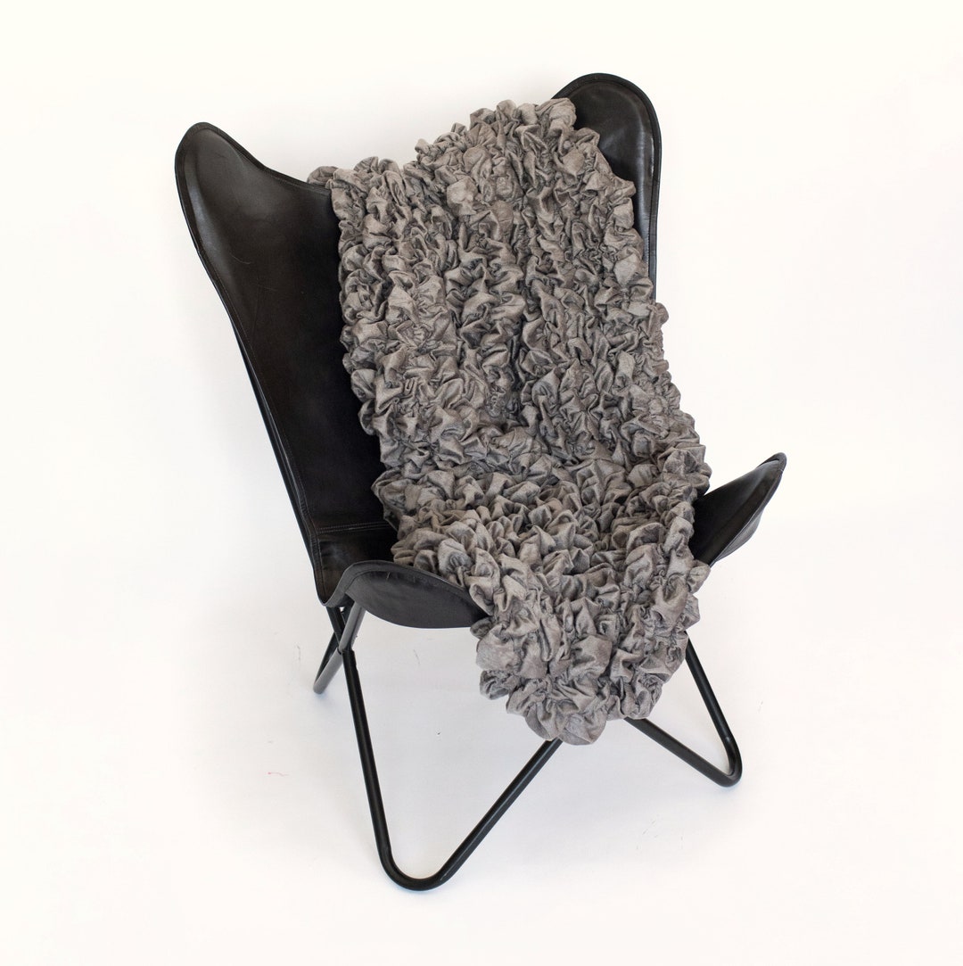 Albrea Lap Throw: Luxury Gray Travel Blanket, Handmade in USA - Etsy