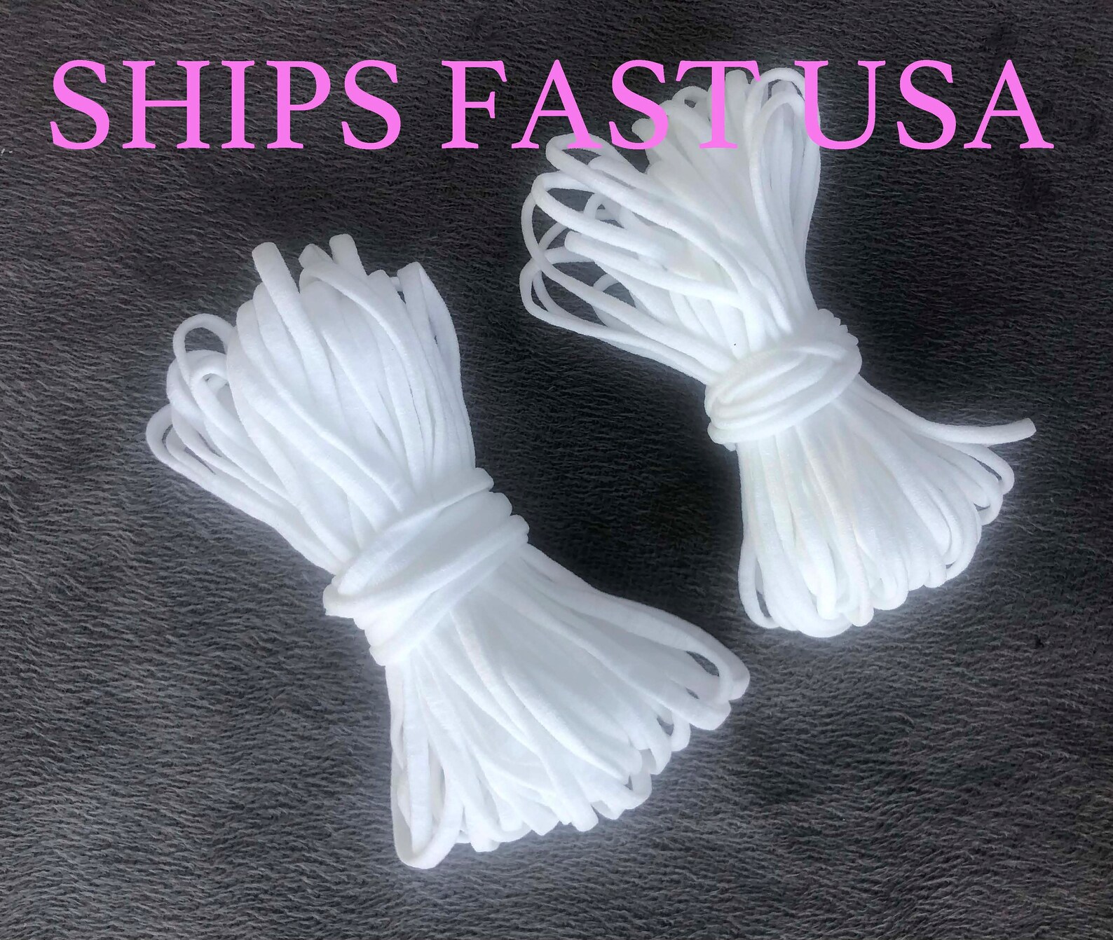 Earloop Elastic for Face Mask White Black 1/8 3mm | Etsy