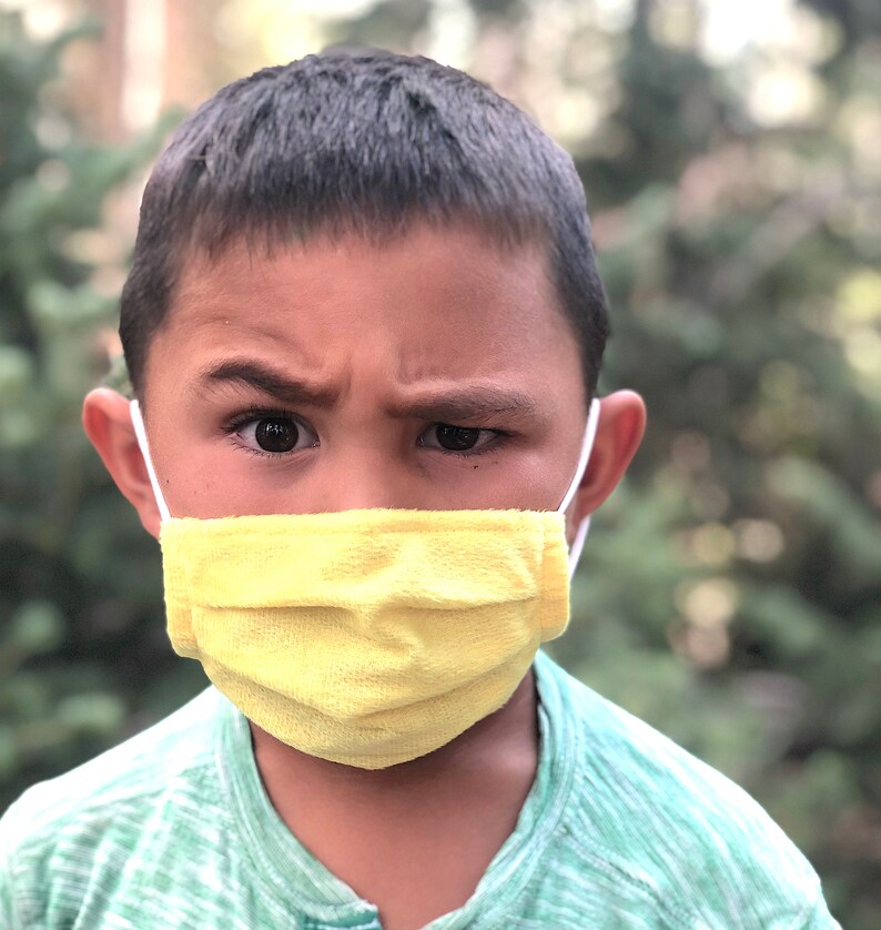 Yellow Face Mask With Filter Pocket and Nose Bridge Wire - Etsy