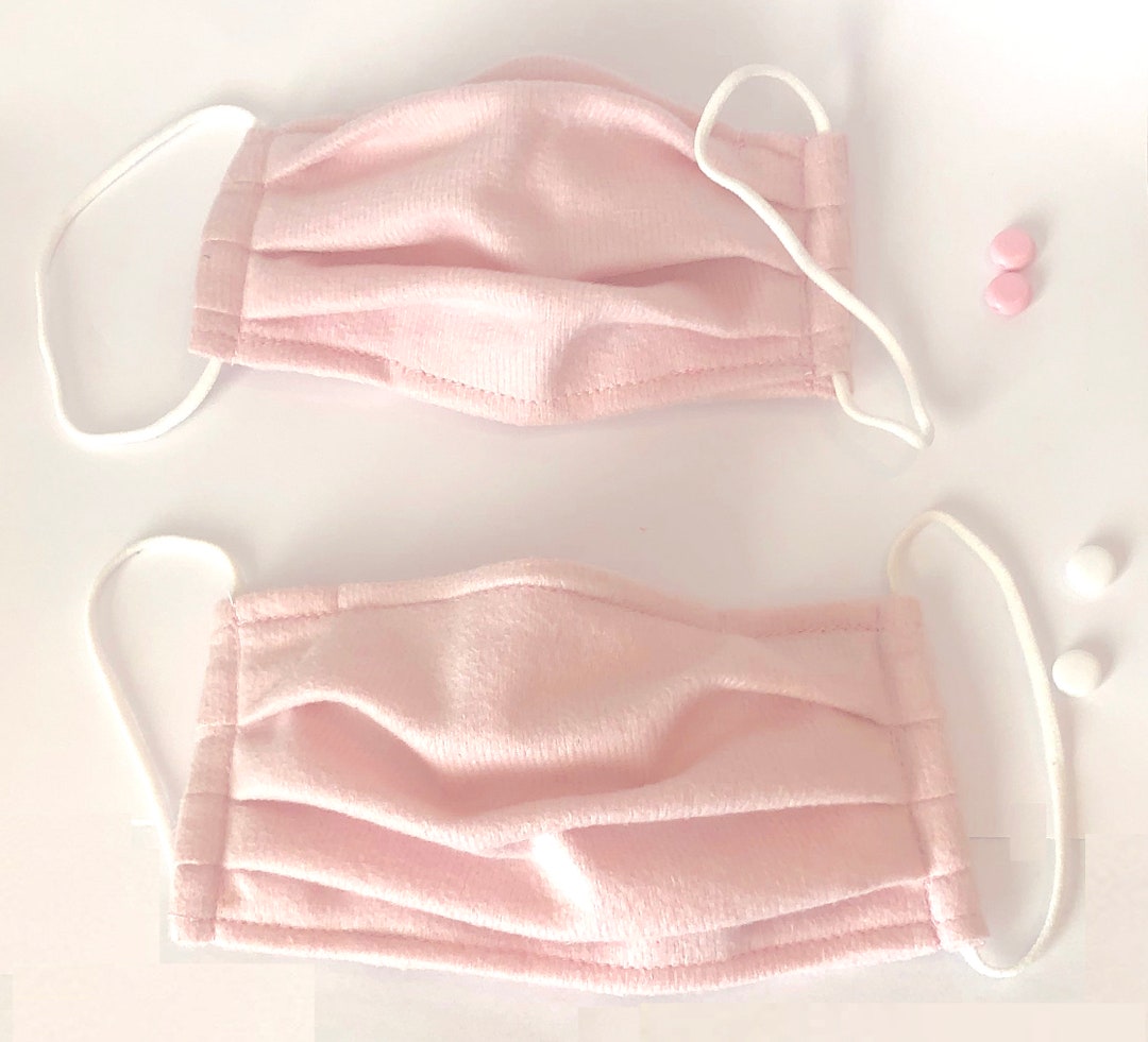 Pale Pink Face Mask: Washable, Reusable, Adjustable, Filter Pocket - Etsy