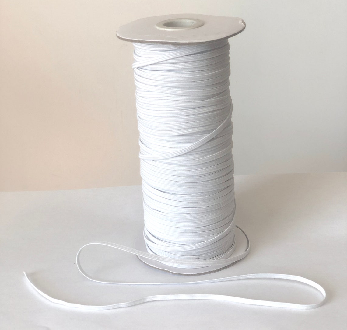 1/8 1/4 Inch Black or White Elastic Cord for Face Mask Ear - Etsy