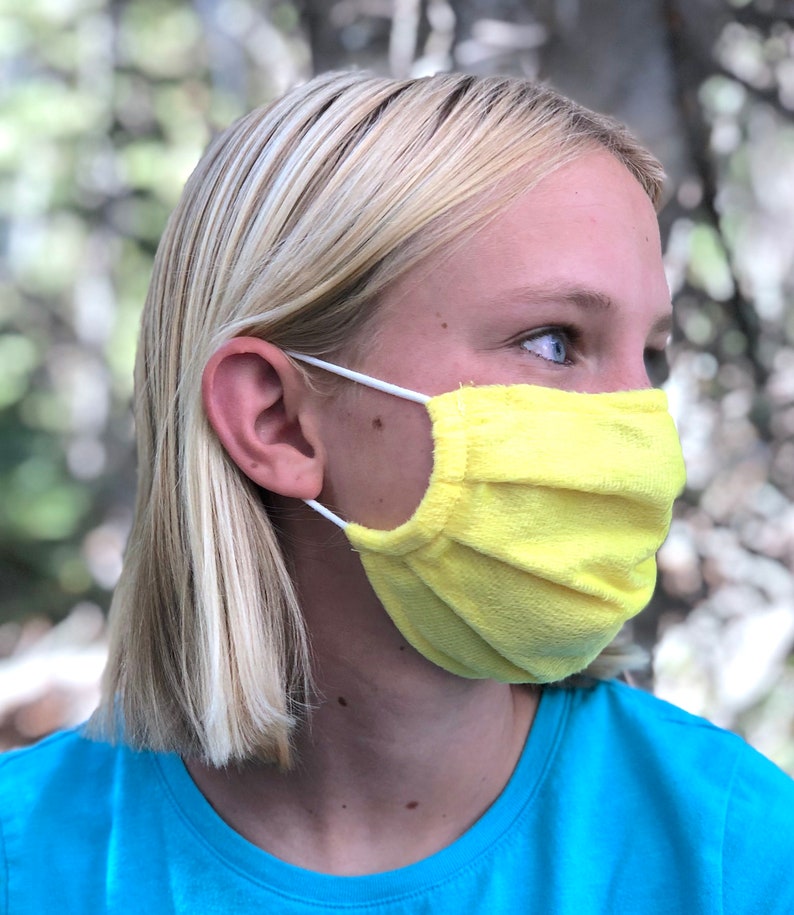 Yellow Face Mask With Filter Pocket and Nose Bridge Wire - Etsy