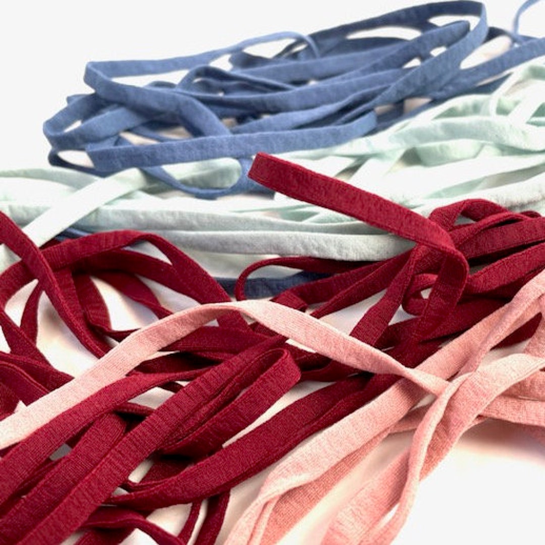 Ear Loop Elastic for Face Mask COLORED 1/4", 5mm Soft, Flat Elastic ...