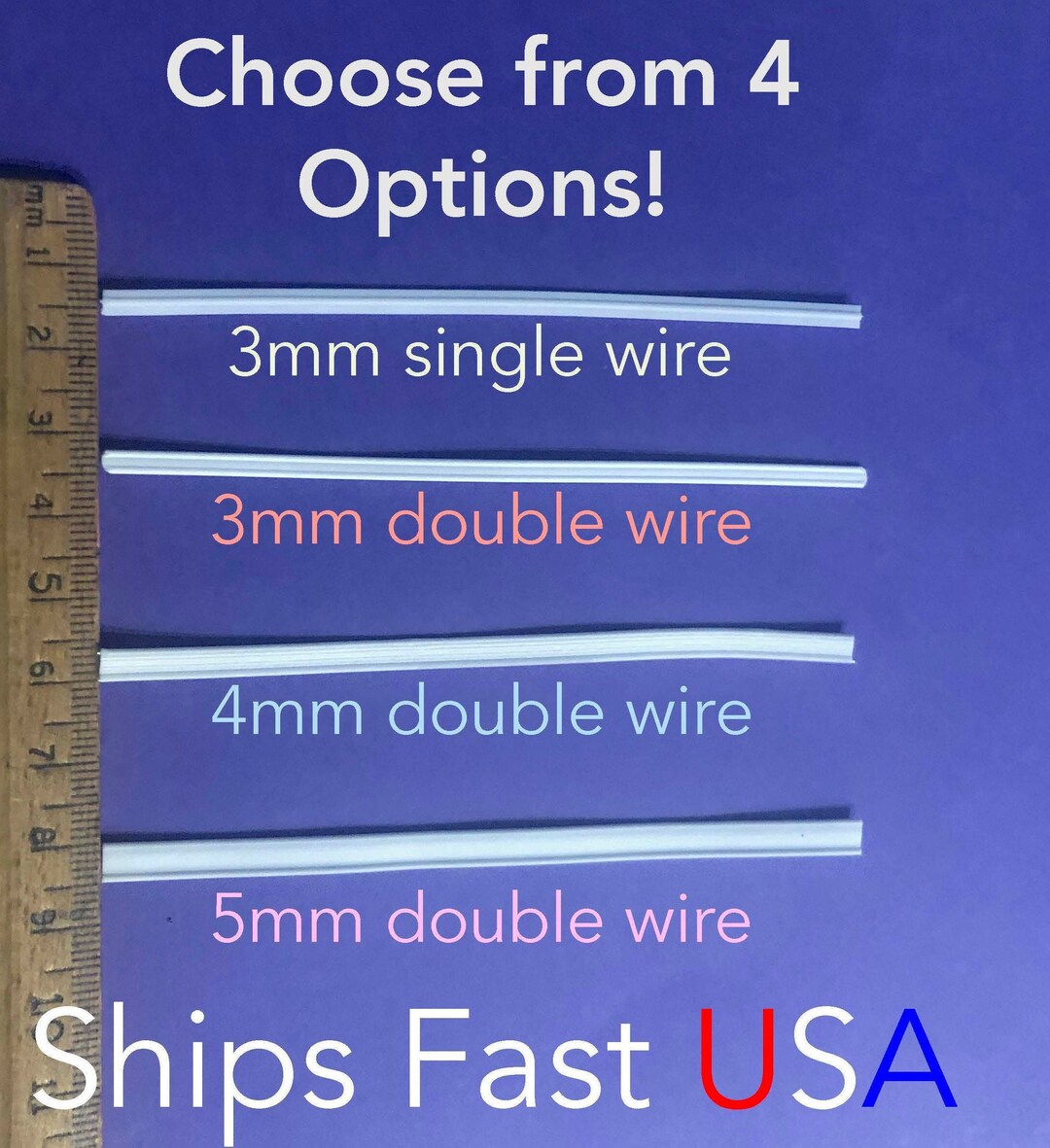 Nose Wire Strip for Face Mask - Choose 3mm Single Wire, or 3mm, 4mm or ...
