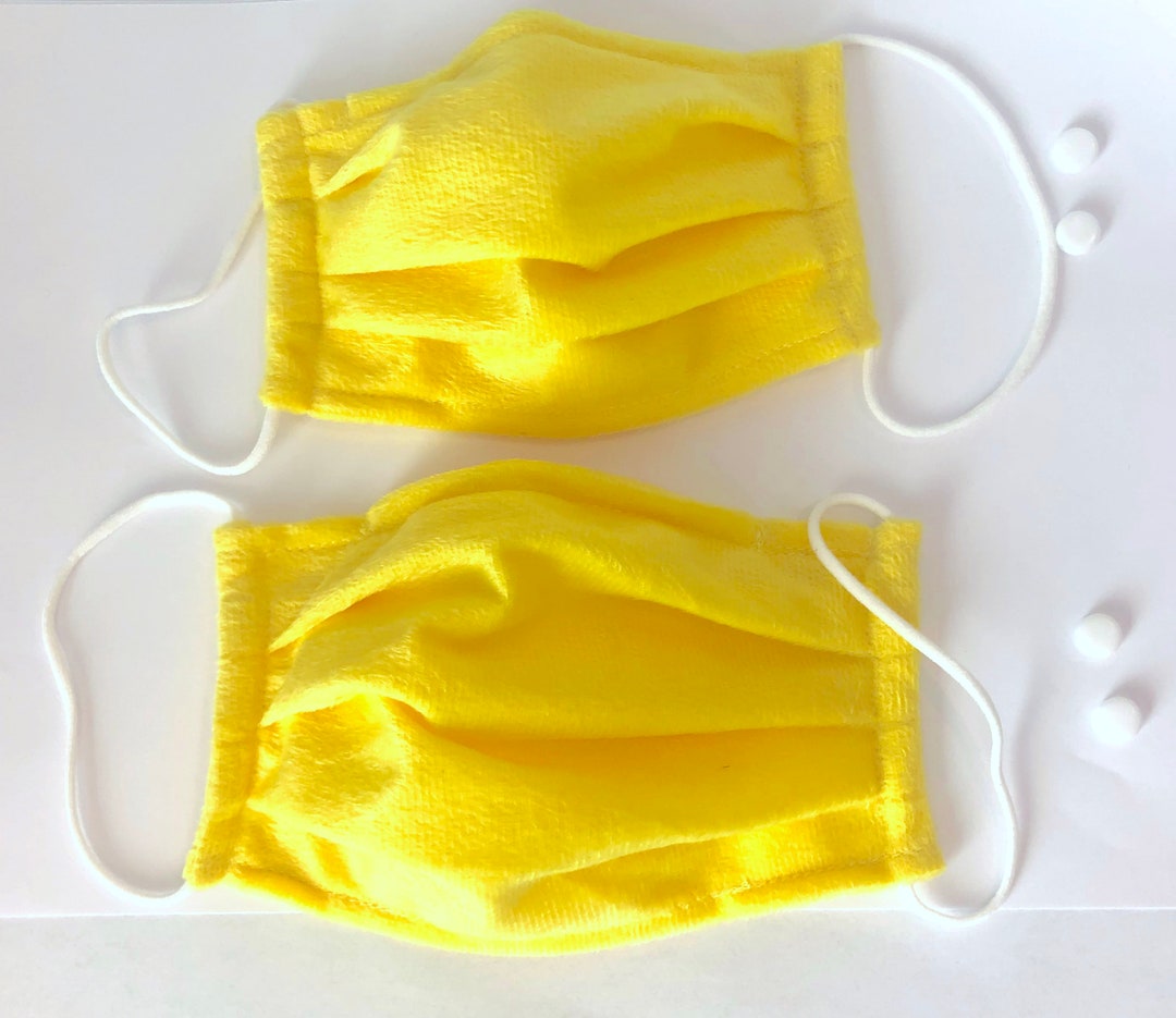 Yellow Face Mask With Filter Pocket and Nose Bridge Wire, Washable ...
