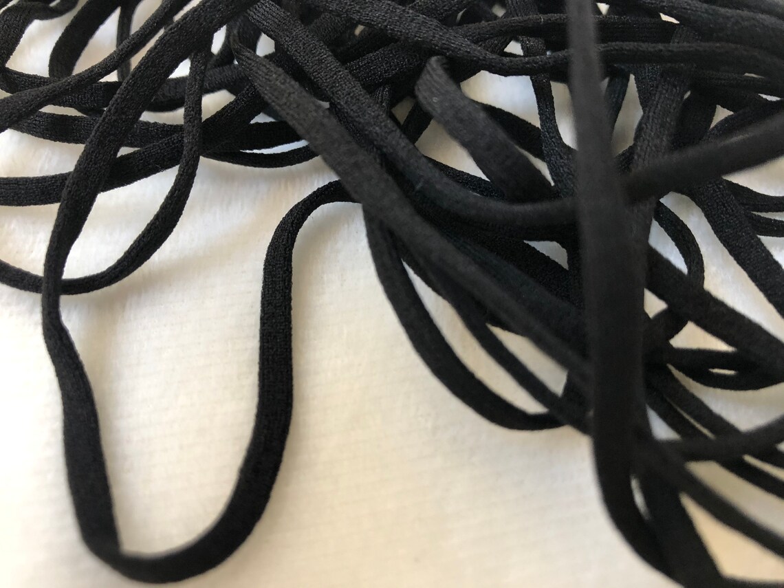 Earloop Elastic for Face Mask 10 Yds of Soft White & Black. | Etsy